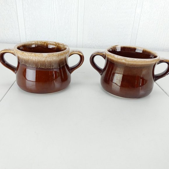 Mccoy | Dining | Vintage Mccoy Brown Drip Glaze Double Handled Soup ...